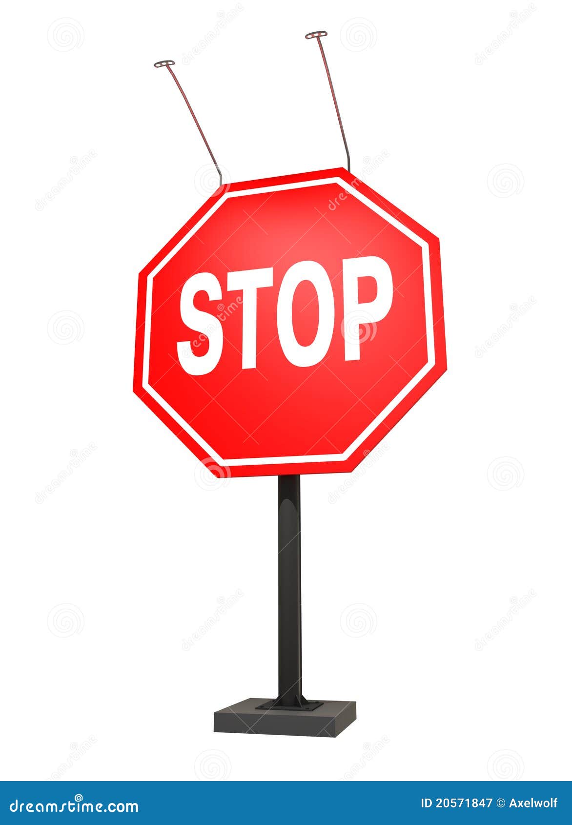 Giant Stop Sign, Isolated on White, Clipping Path Stock Illustration ...