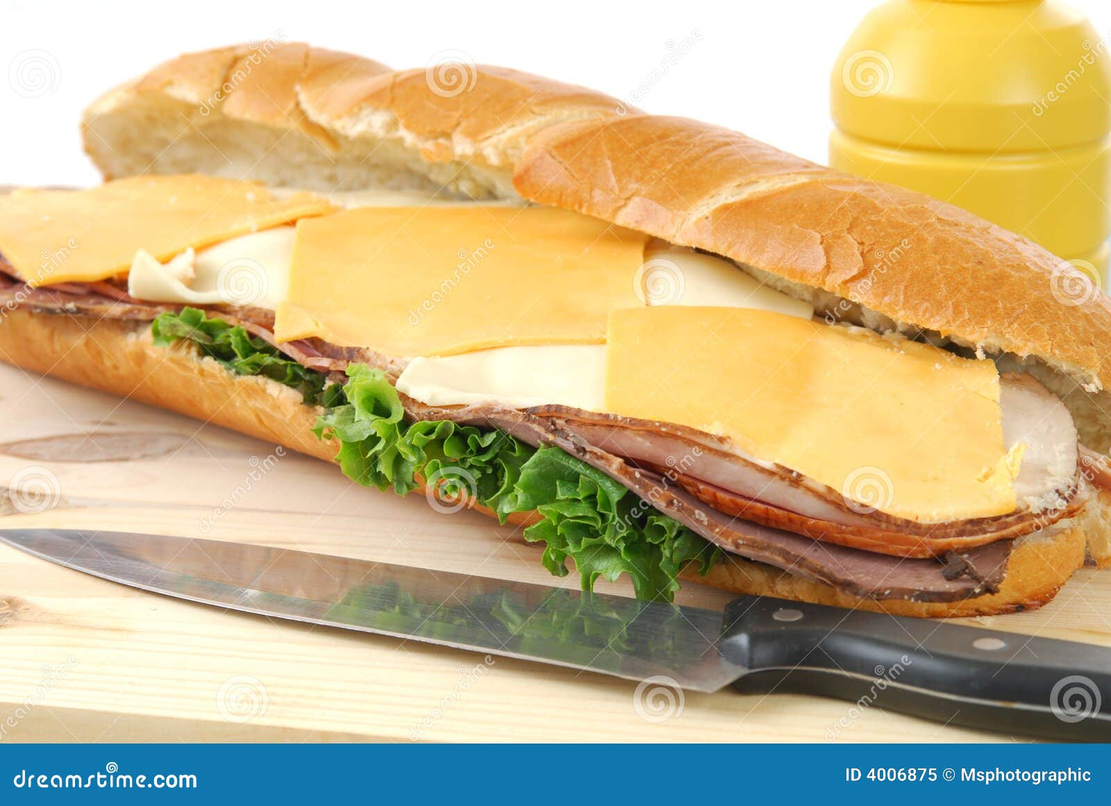 Giant sub Sandwich stock image. Image of roll, foot, turkey - 4006875