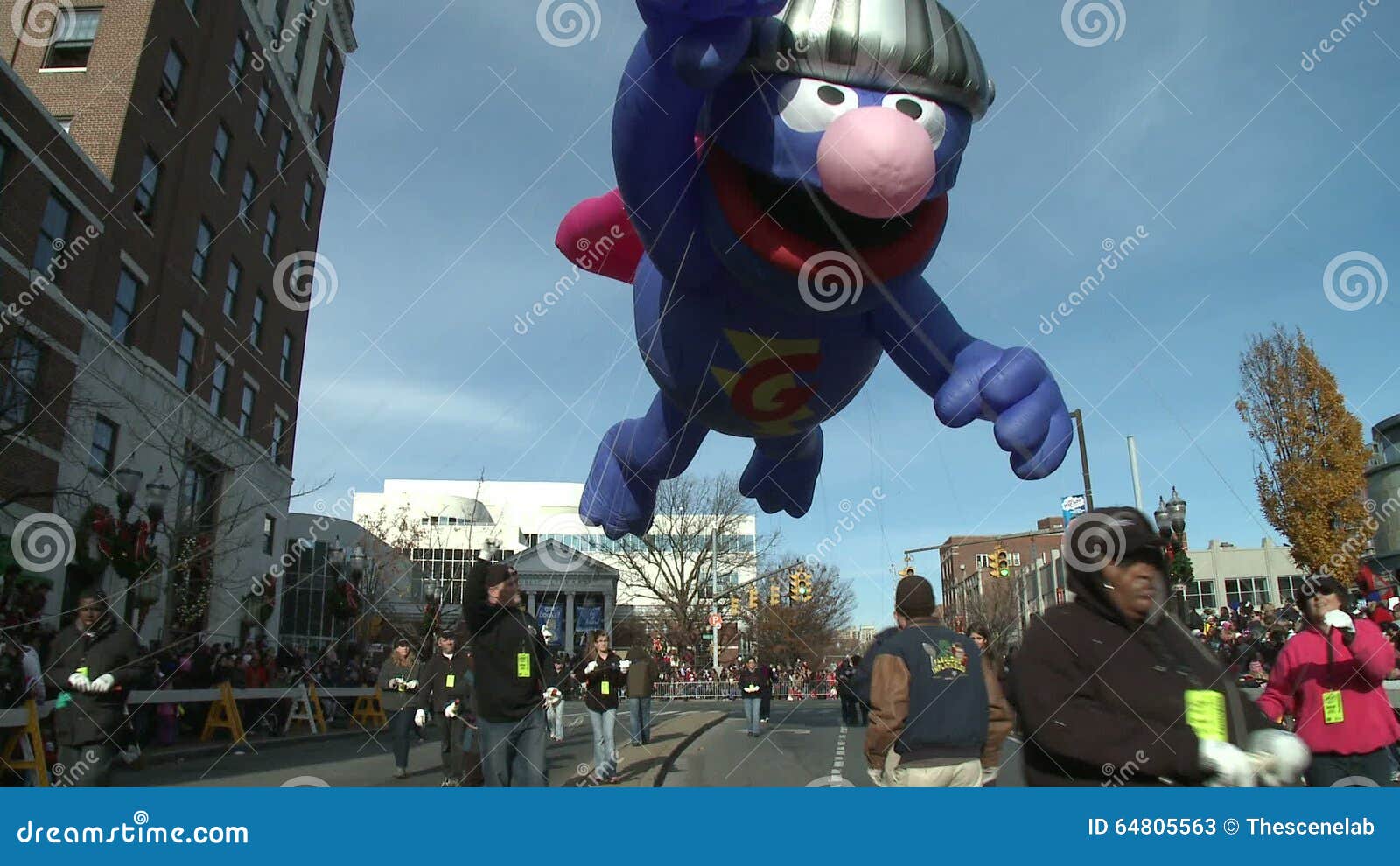 Giant Super Grover Balloon at Parade Stock Video - Video of grover ...