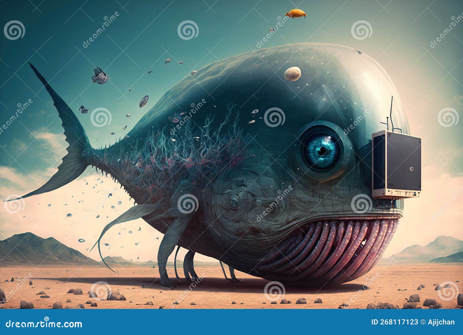 A Giant Surreal Fish Having Mechanical Parts with Computational ...