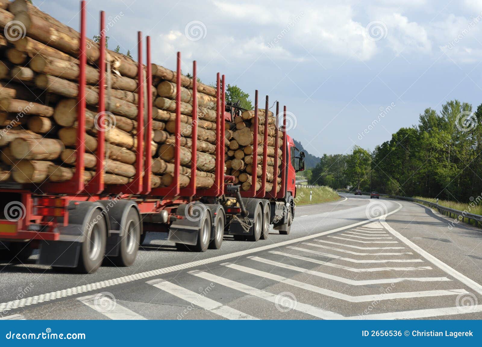 Giant Timber Truck on Delivery Stock Photo - Image of logistics ...