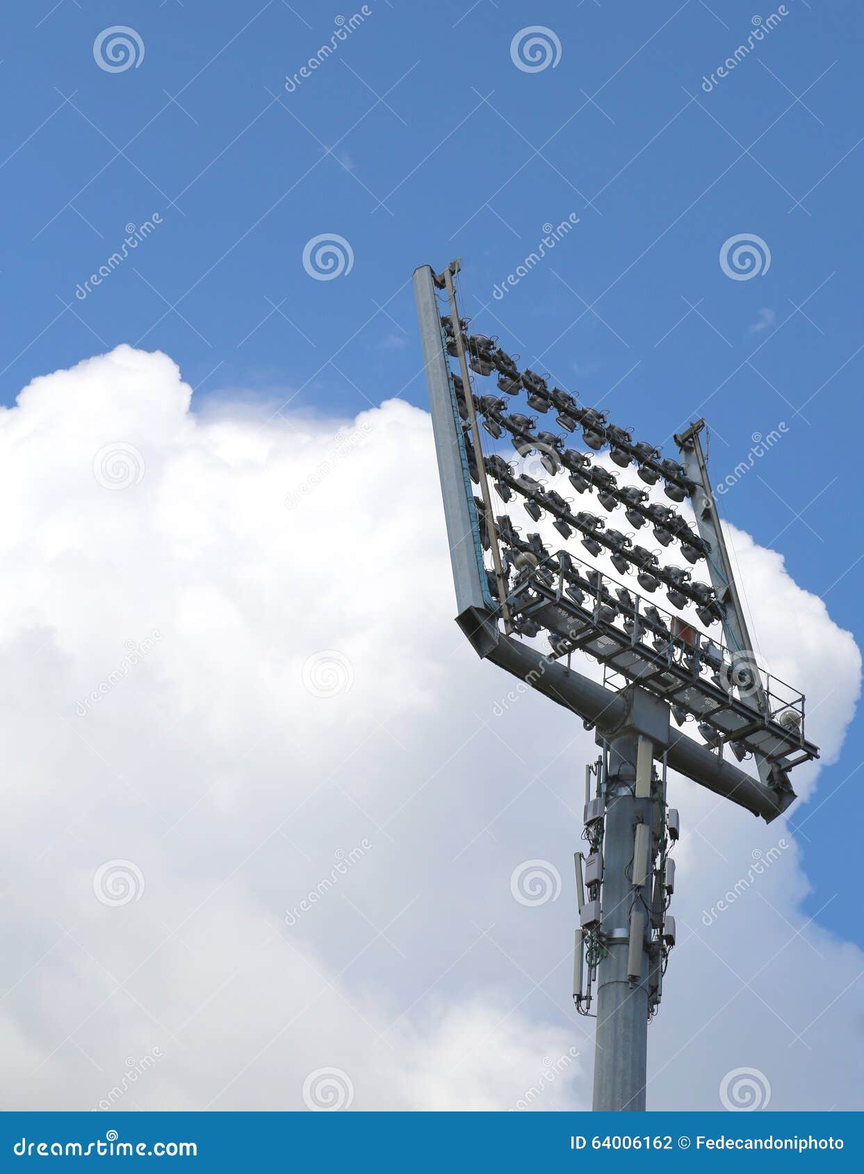 Giant Tower Lighthouse with Light Projectors Stock Photo - Image of ...