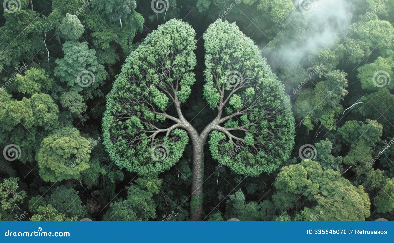 Giant Tree Forming Lungs Over the Amazon Rainforest Stock Photo - Image ...