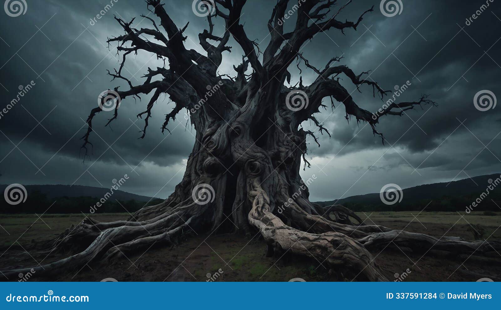 A Giant Tree with Roots and a Trunk that Form the Shape of an Ominous ...