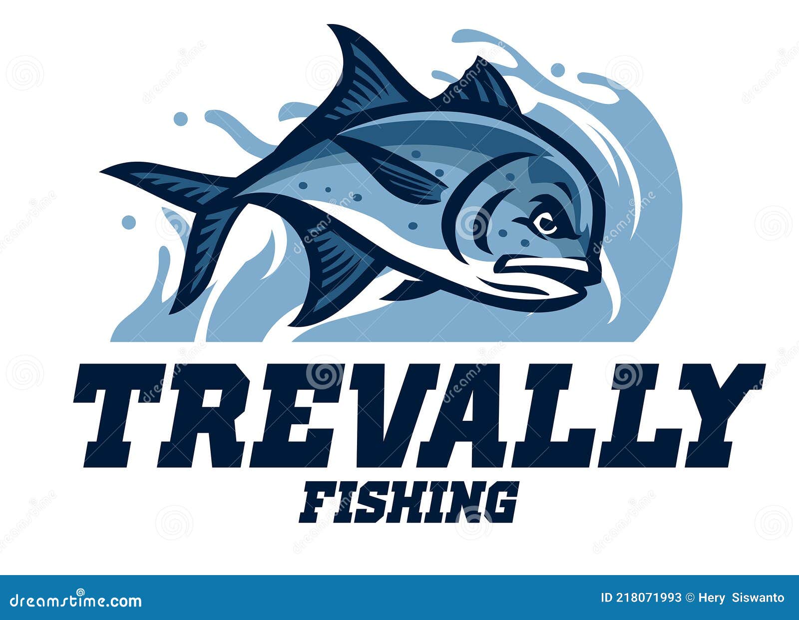 Giant trevally fishing stock image. Image of mascot - 218071993