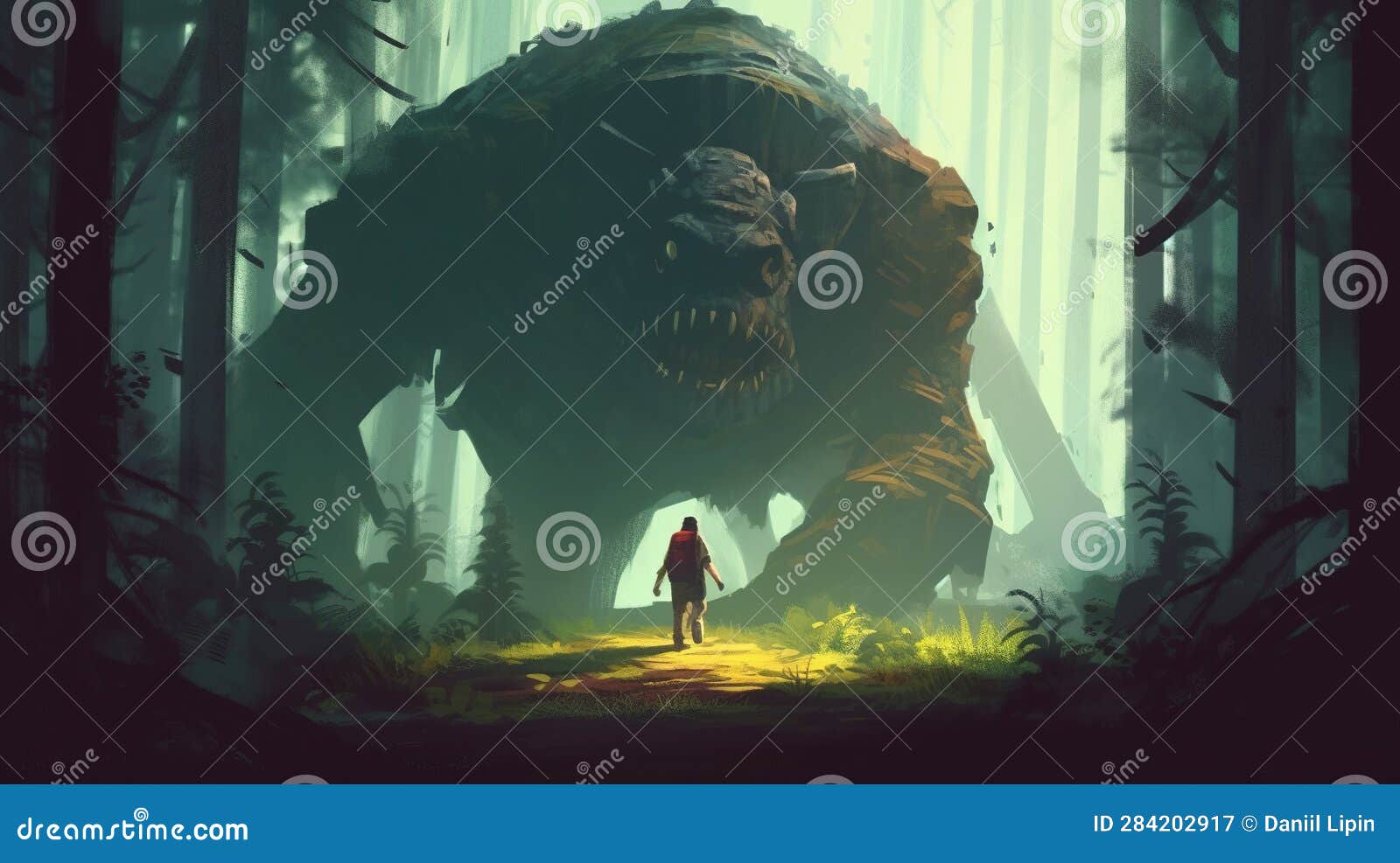 A Giant Walking Through A Forest Royalty-Free Stock Photography ...