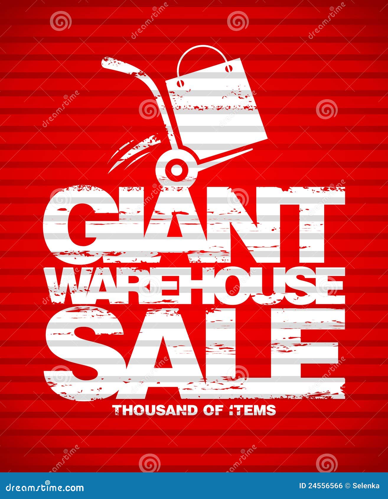 Giant Warehouse Sale Design Template. Stock Vector - Illustration of ...