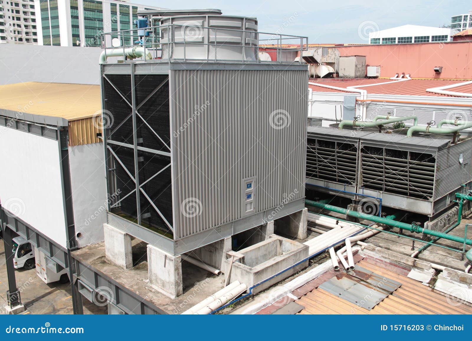 Giant Water-cooled Air Conditional Outdoor Unit Stock Image - Image of ...