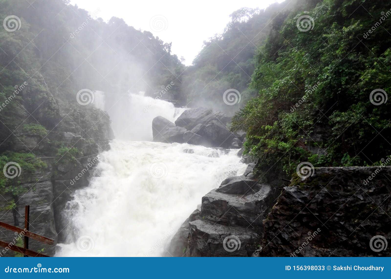 A giant waterfall stock image. Image of waterfall, meghalaya - 156398033