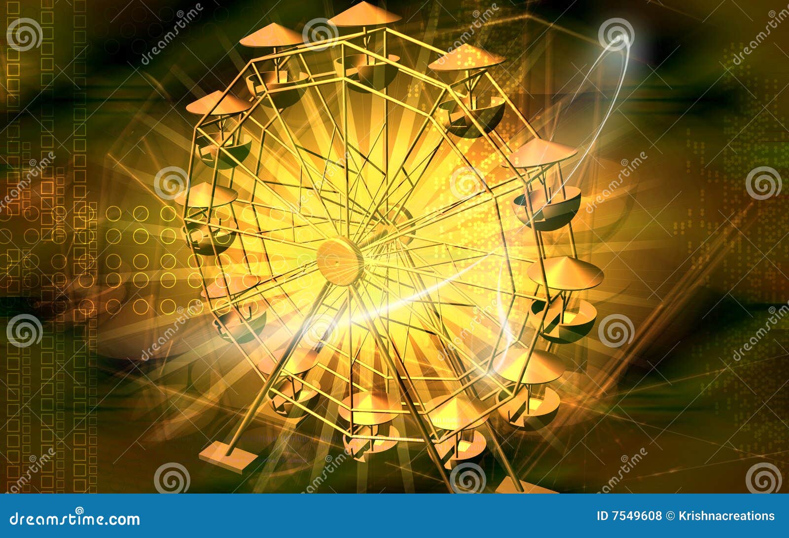 Giant wheel stock illustration. Illustration of dimensional - 7549608