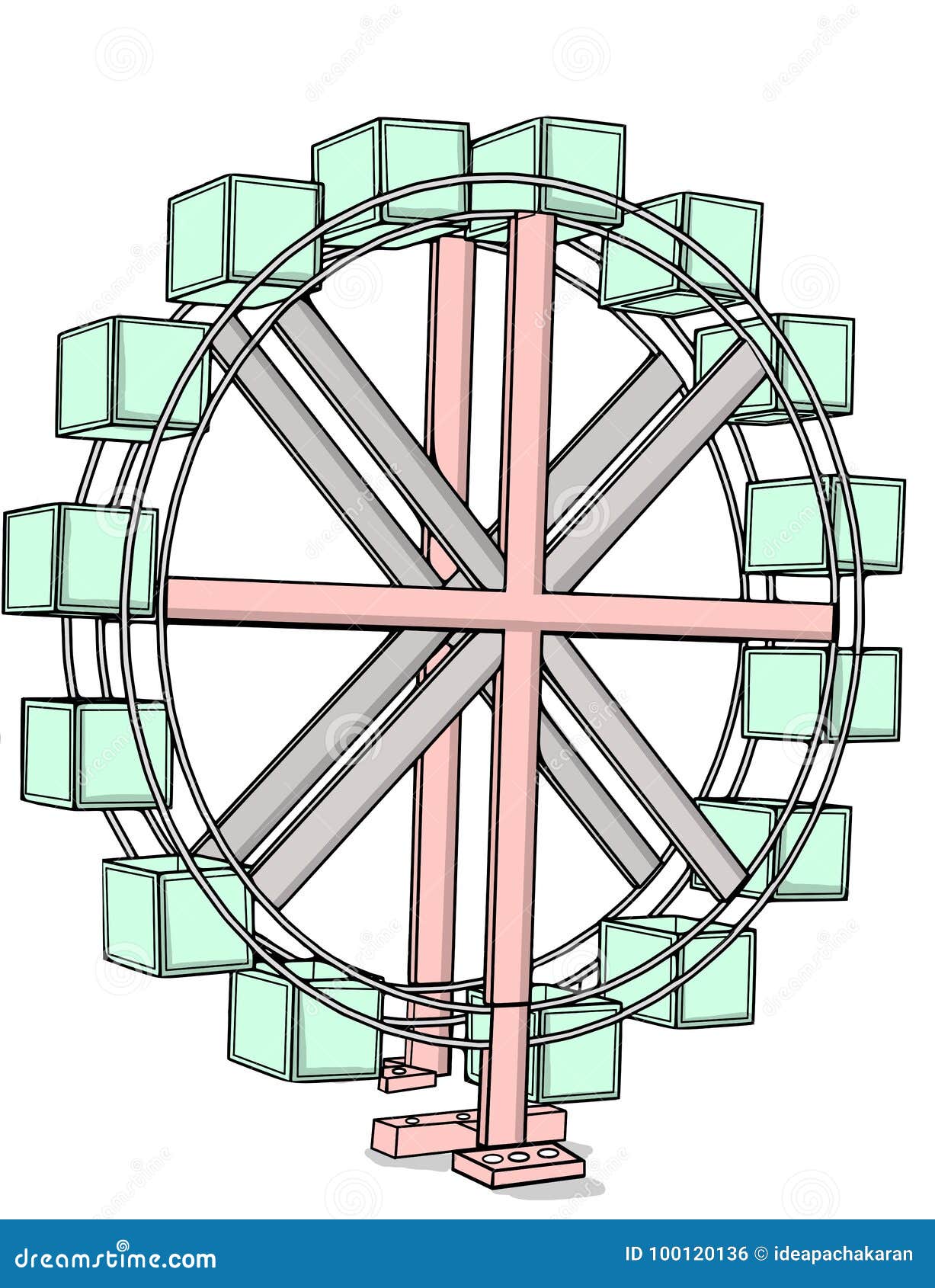 Giant wheel stock illustration. Illustration of fair - 100120136