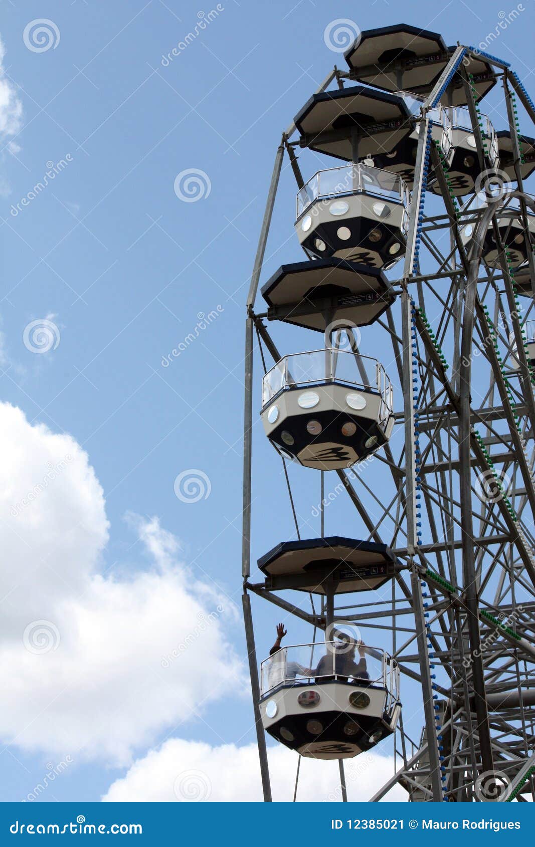Giant Wheel on Amusement Park Stock Image - Image of clouds, wheel ...