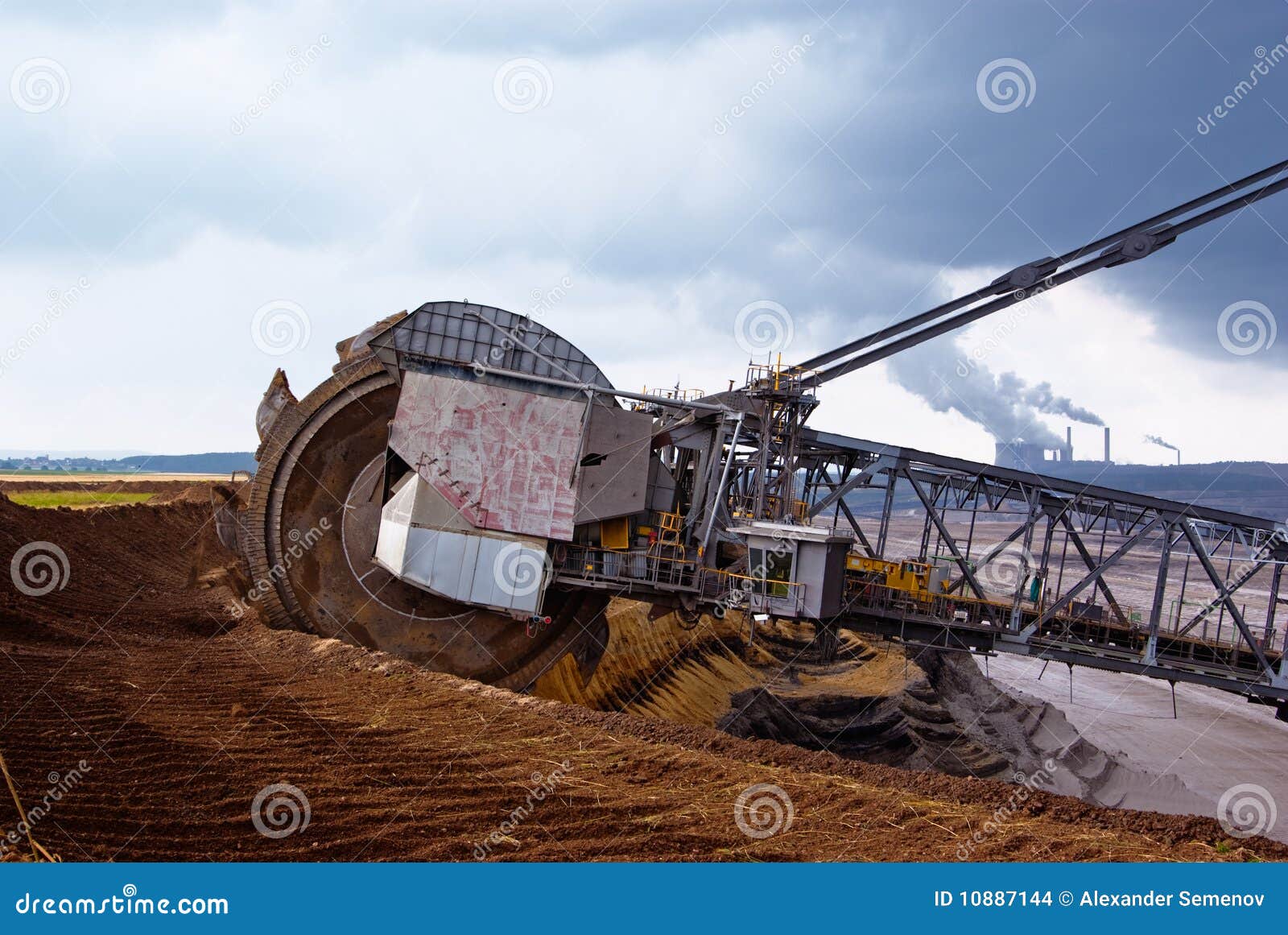 Giant Wheel of Bucket Wheel Excavator Stock Photo - Image of excavator ...