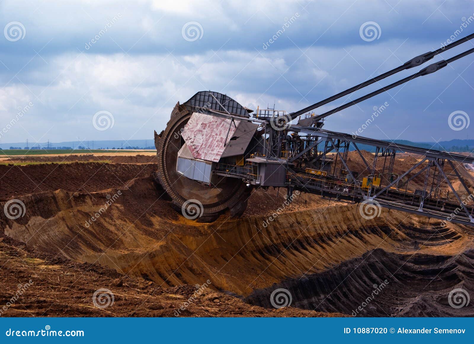 Giant wheel of excavator stock photo. Image of lignite - 10887020