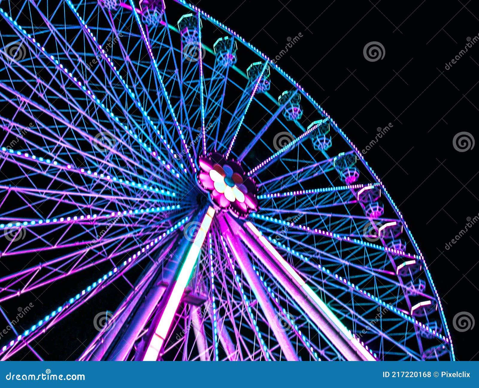 Giant Wheel Full of Decorative Glowing Lights. Stock Photo - Image of ...