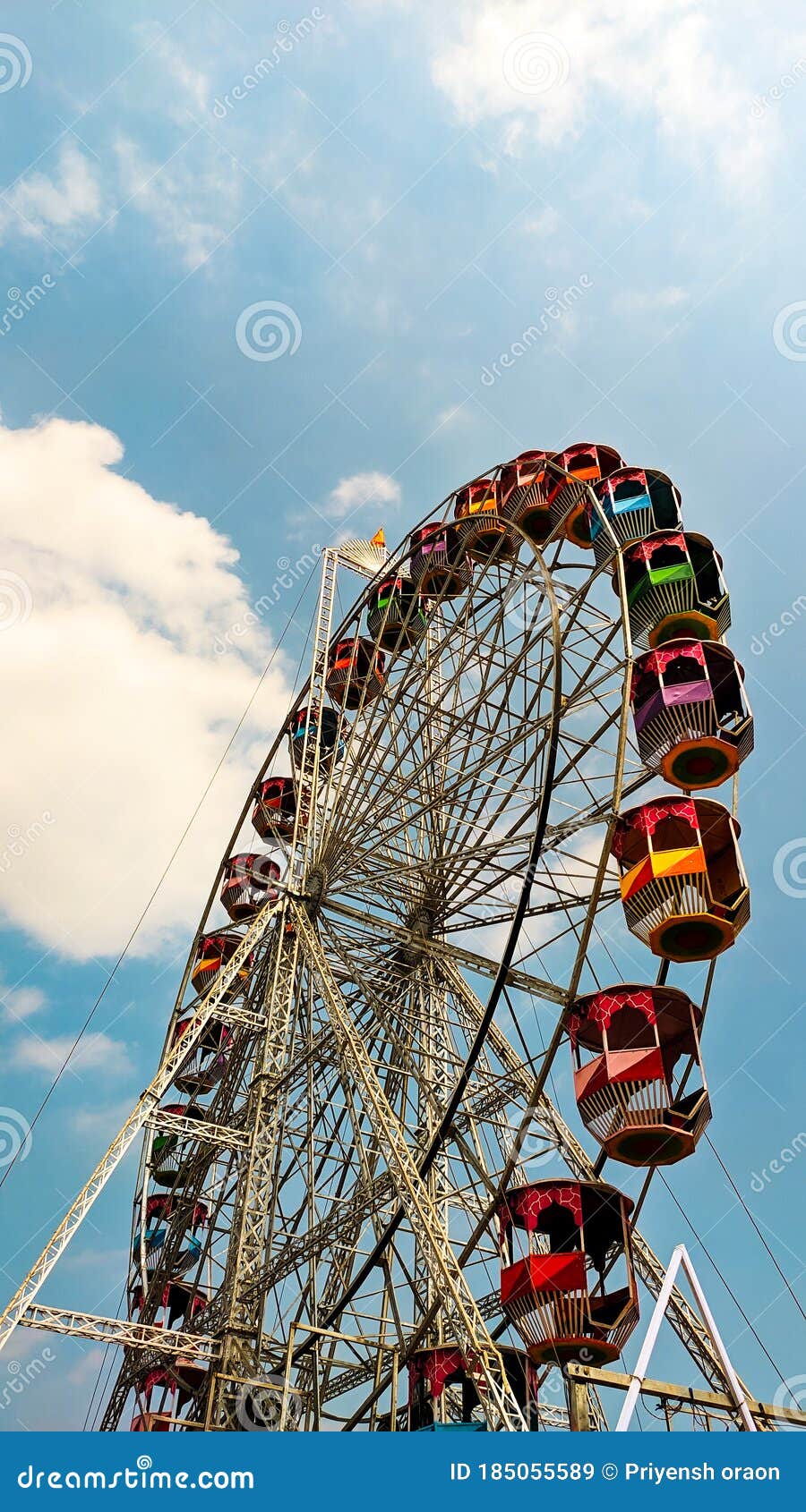 Giant Wheel in the Indian Carnival Stock Image - Image of fair, theme ...
