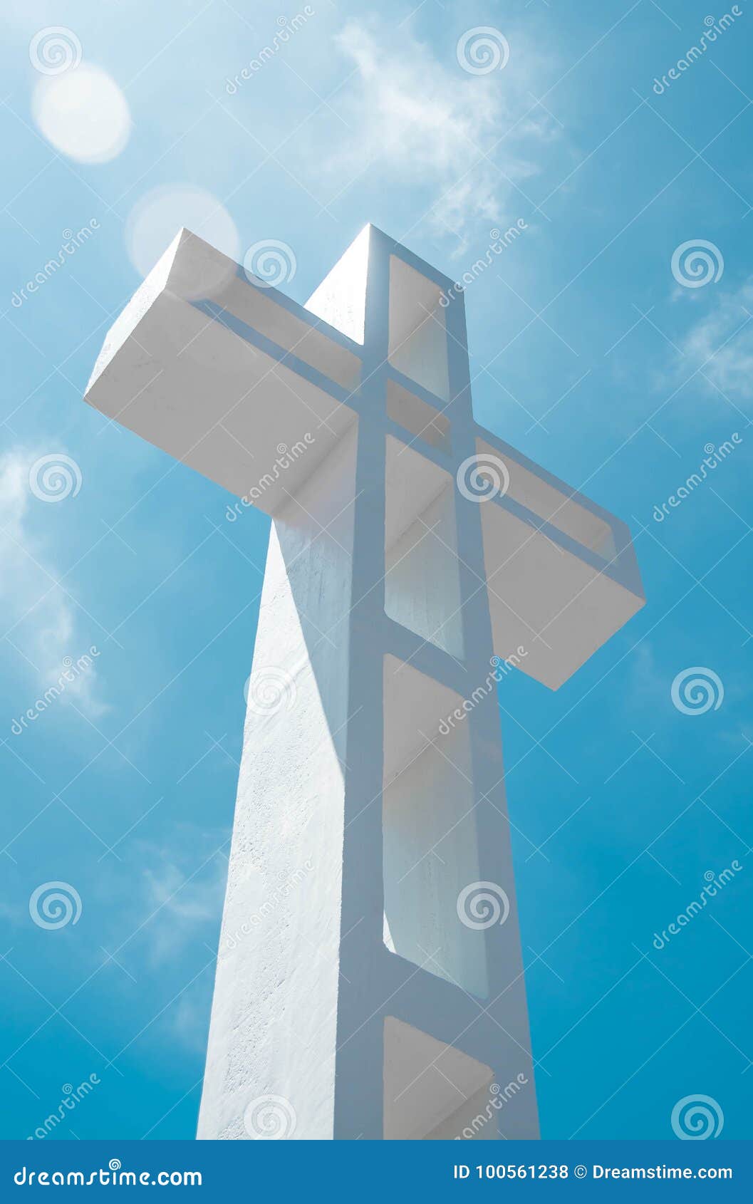 Giant White Cross stock photo. Image of belief, easter - 100561238