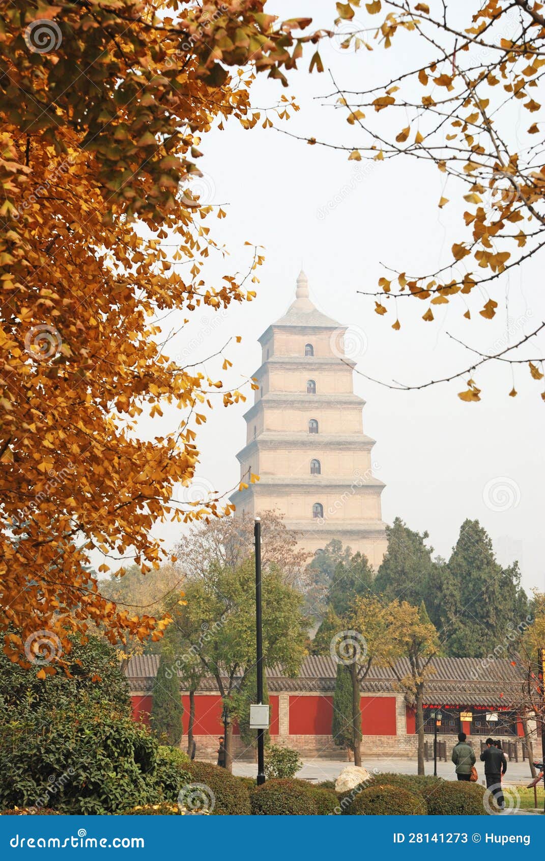 Giant Wild Goose Pagoda in Autumn Editorial Stock Photo - Image of ...