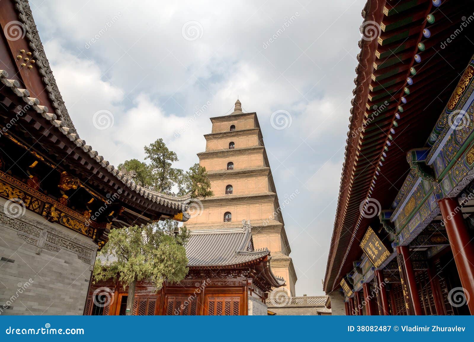 Giant Wild Goose Pagoda, Xian Stock Image - Image of ming, architecture ...