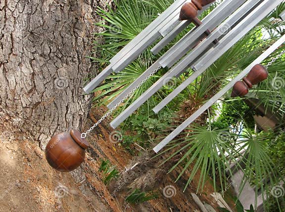Giant Wind Chimes stock photo. Image of music, green, macro - 4969802