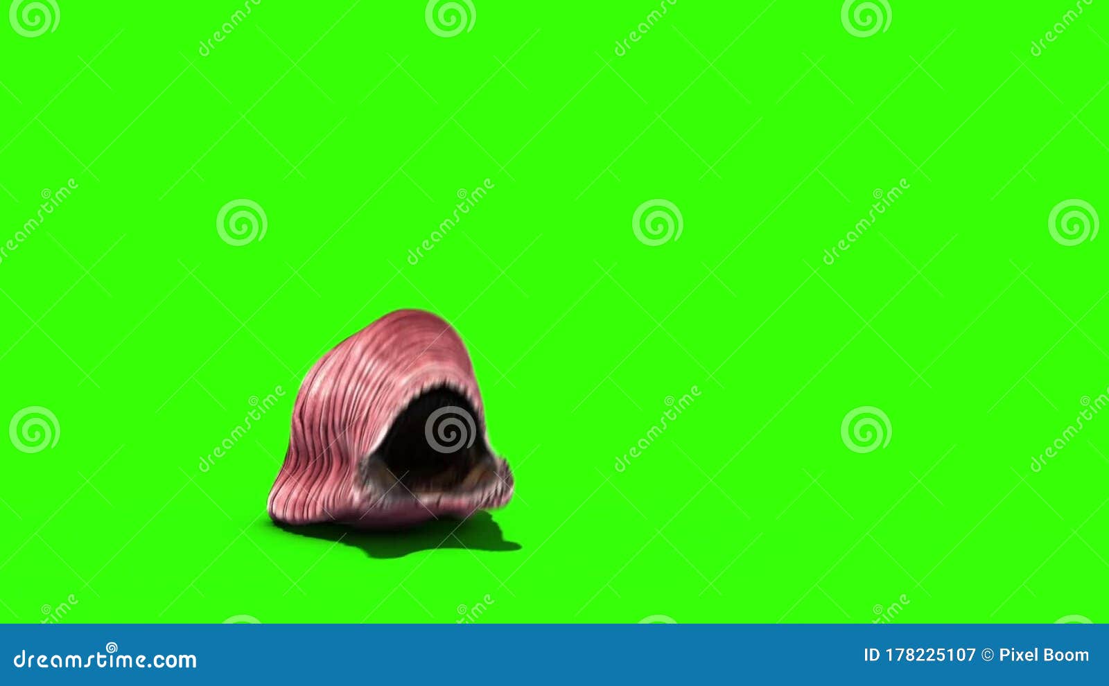 Giant Worm Monster Attacks Front Green Screen 3D Rendering Animation ...