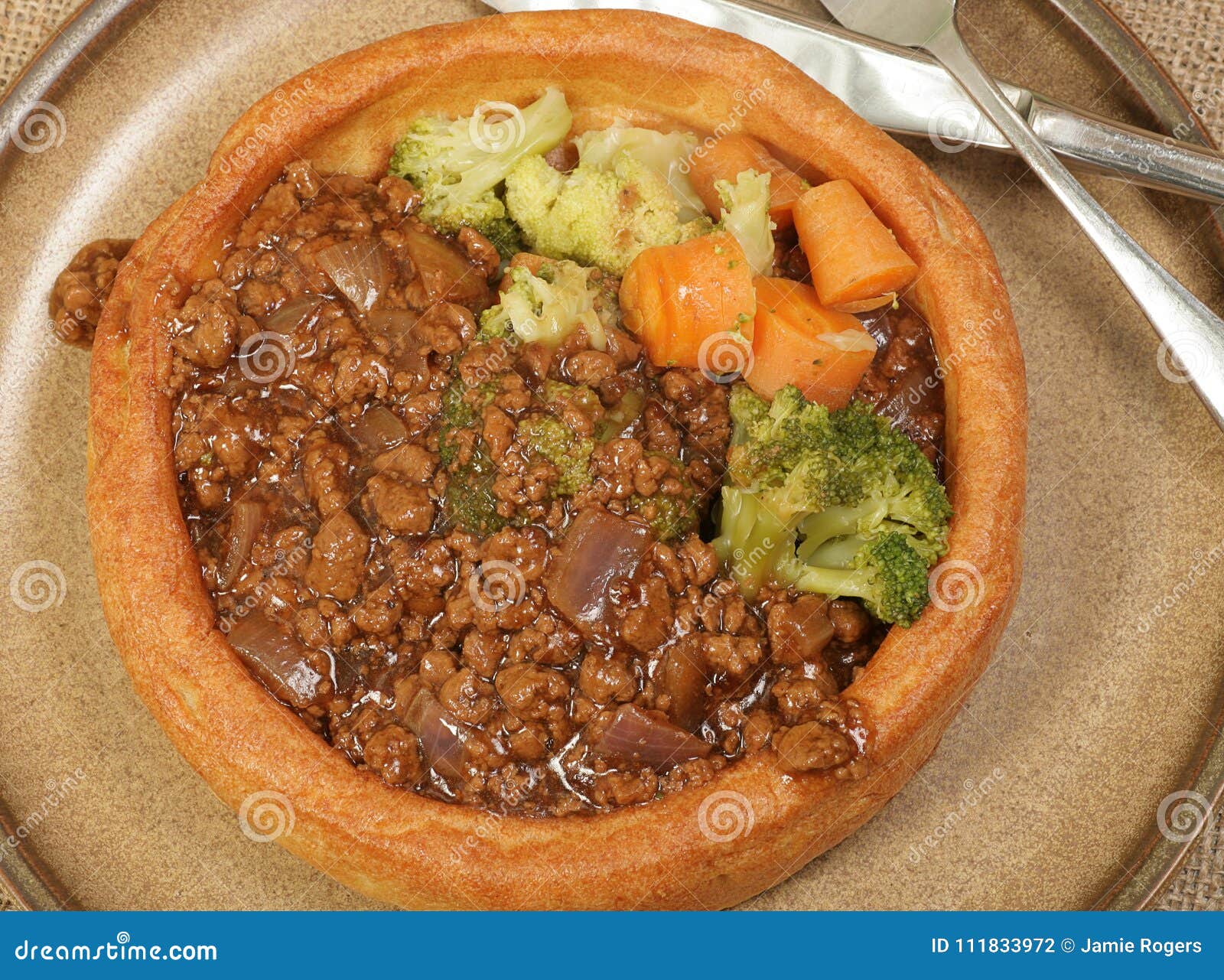 Giant yorkshire pudding stock photo. Image of rustic - 111833972