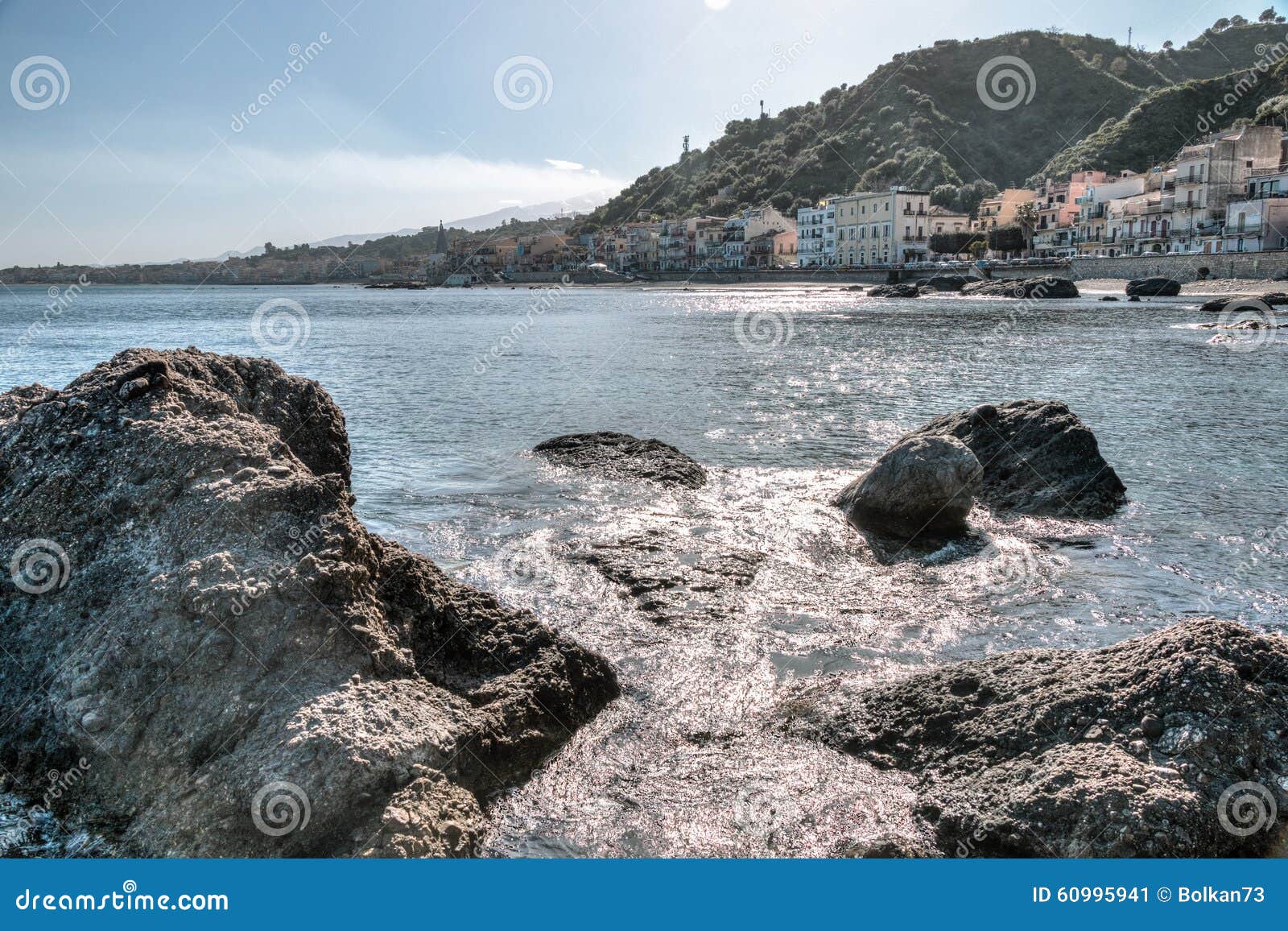 Giardini Naxos Taormina stock image. Image of green, ship - 60995941
