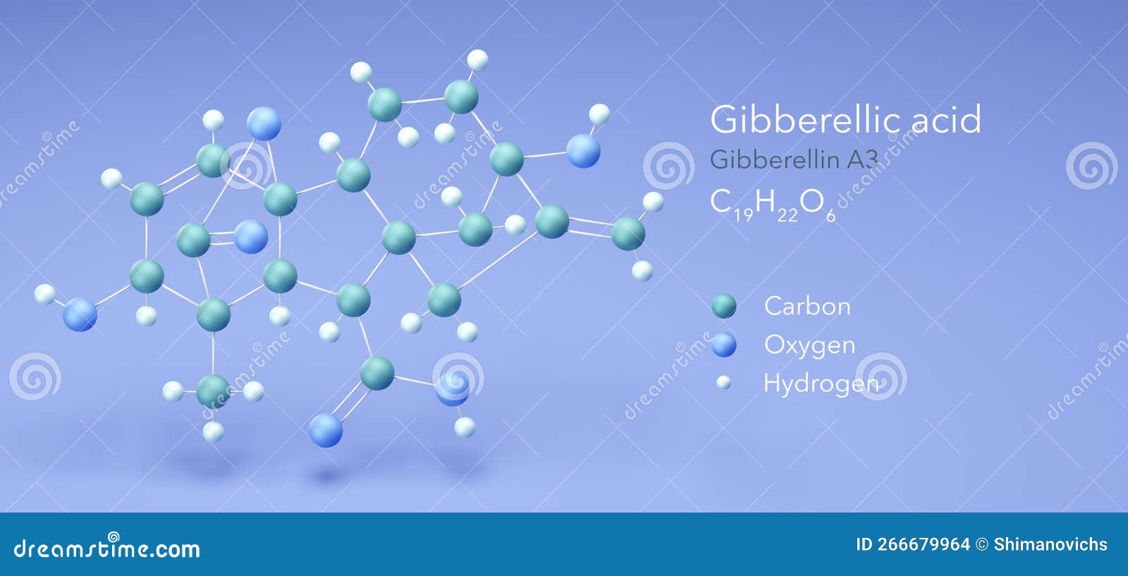 Gibberellic Acid Molecule Molecular Structures Gibberellin A3 3d Model Structural Chemical