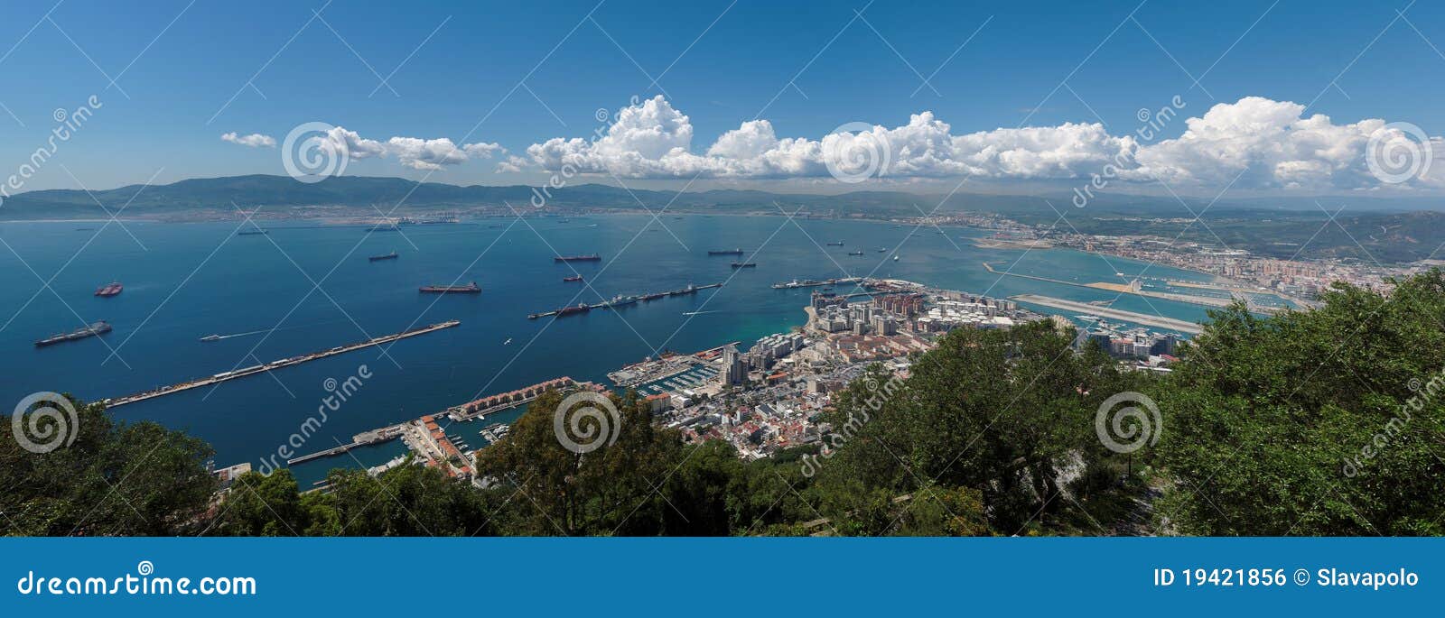 Gibraltar bay panorama stock photo. Image of angle, colorful - 19421856