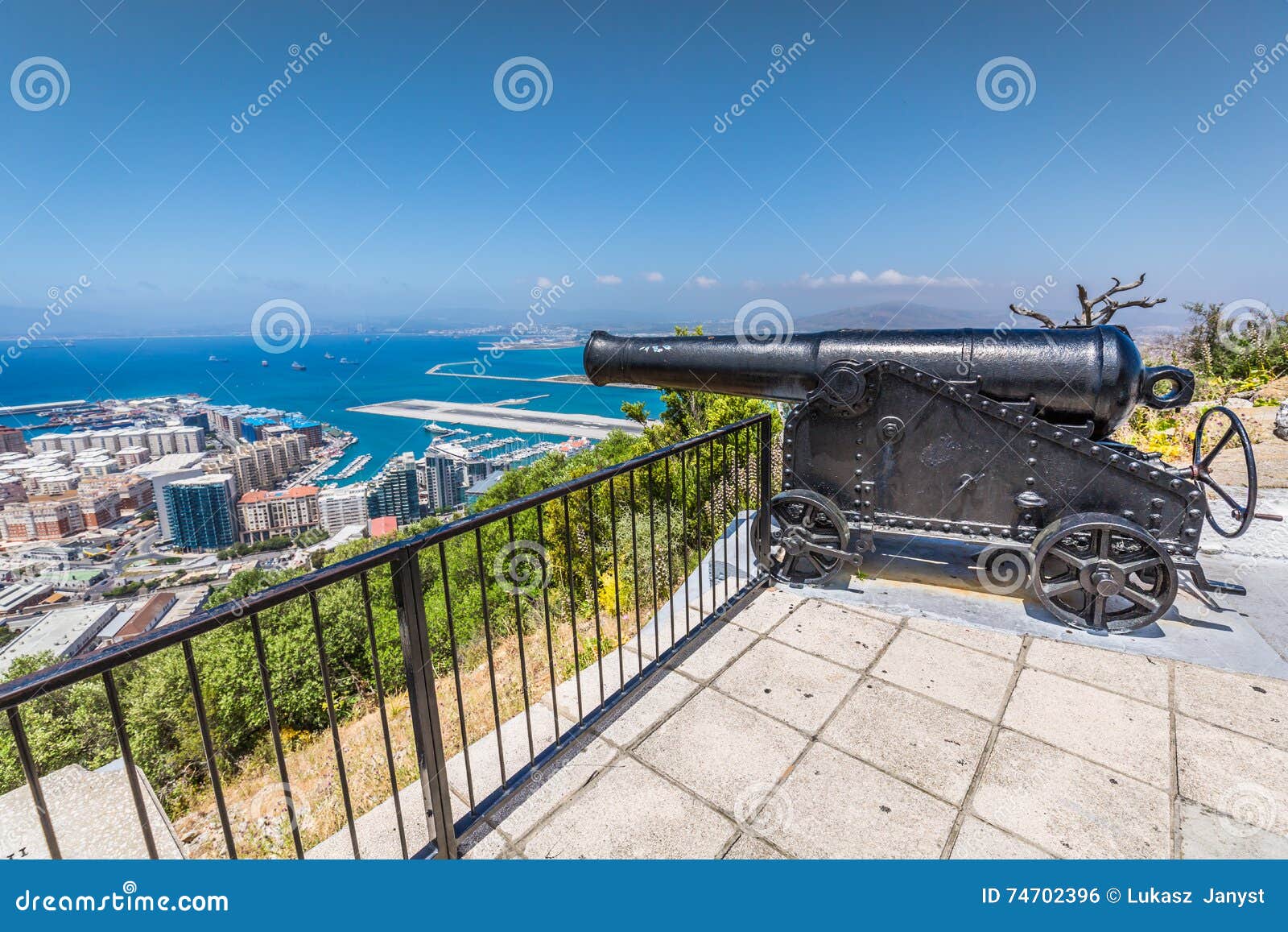 Gibraltar Cannon. Gun in Giblartar Stock Photo - Image of outdoor ...
