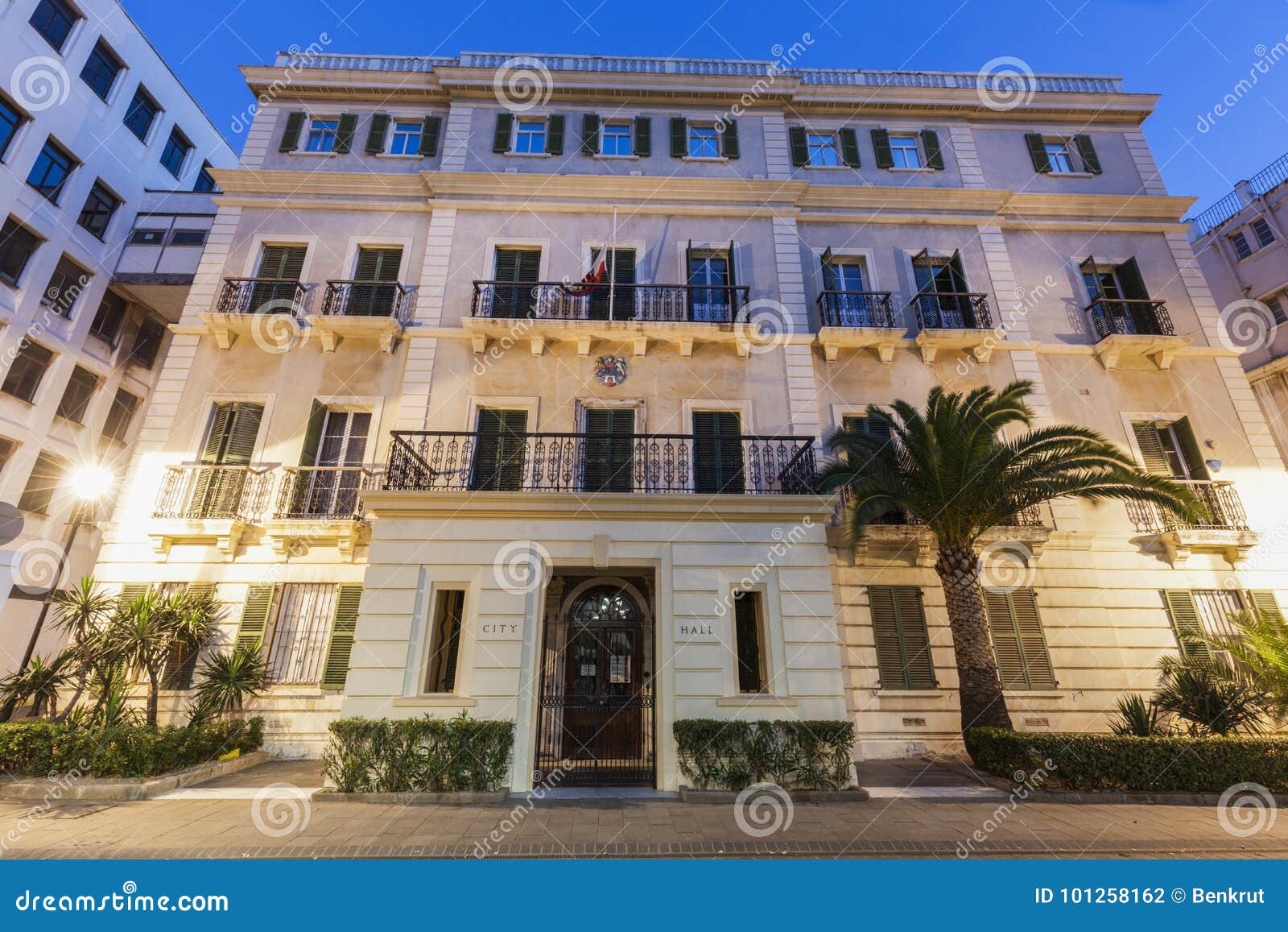Gibraltar City Hall stock photo. Image of city, landmark - 101258162