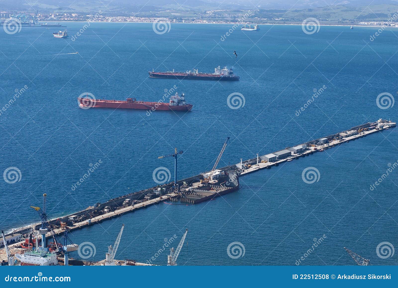 Gibraltar Harbour Bay Traffic Stock Photo - Image of logistics ...