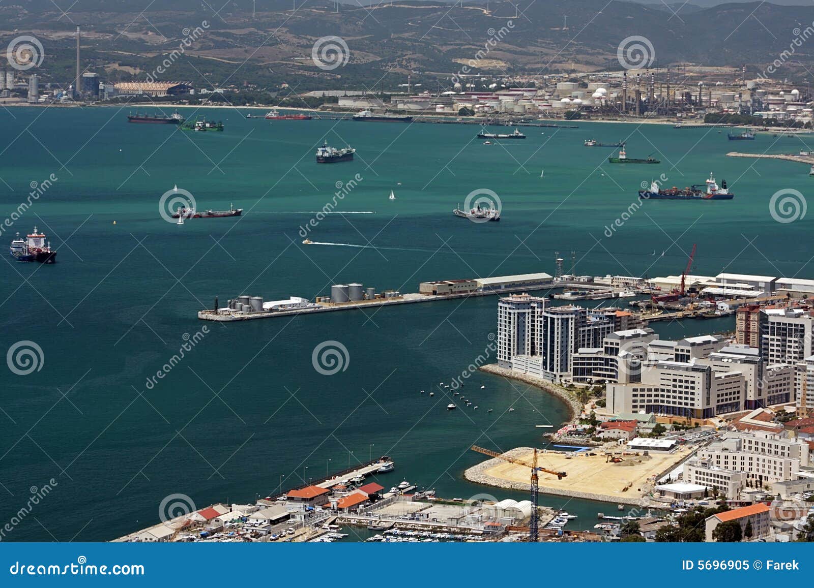 Gibraltar Harbour Bay Traffic Stock Image - Image of cargo, busy: 5696905