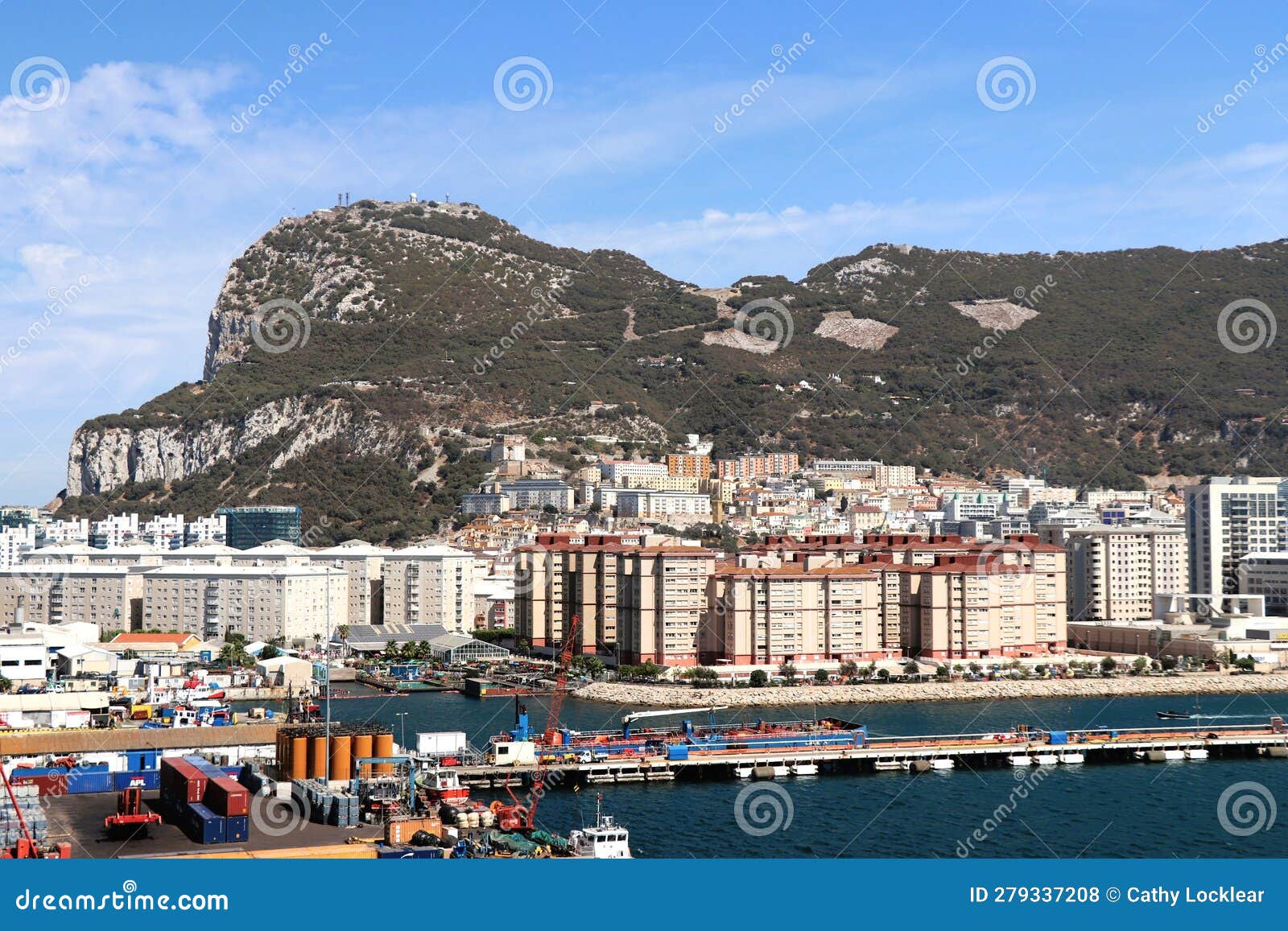 Gibraltar Harbour Port with the Iconic Rock of Gibraltar in the ...