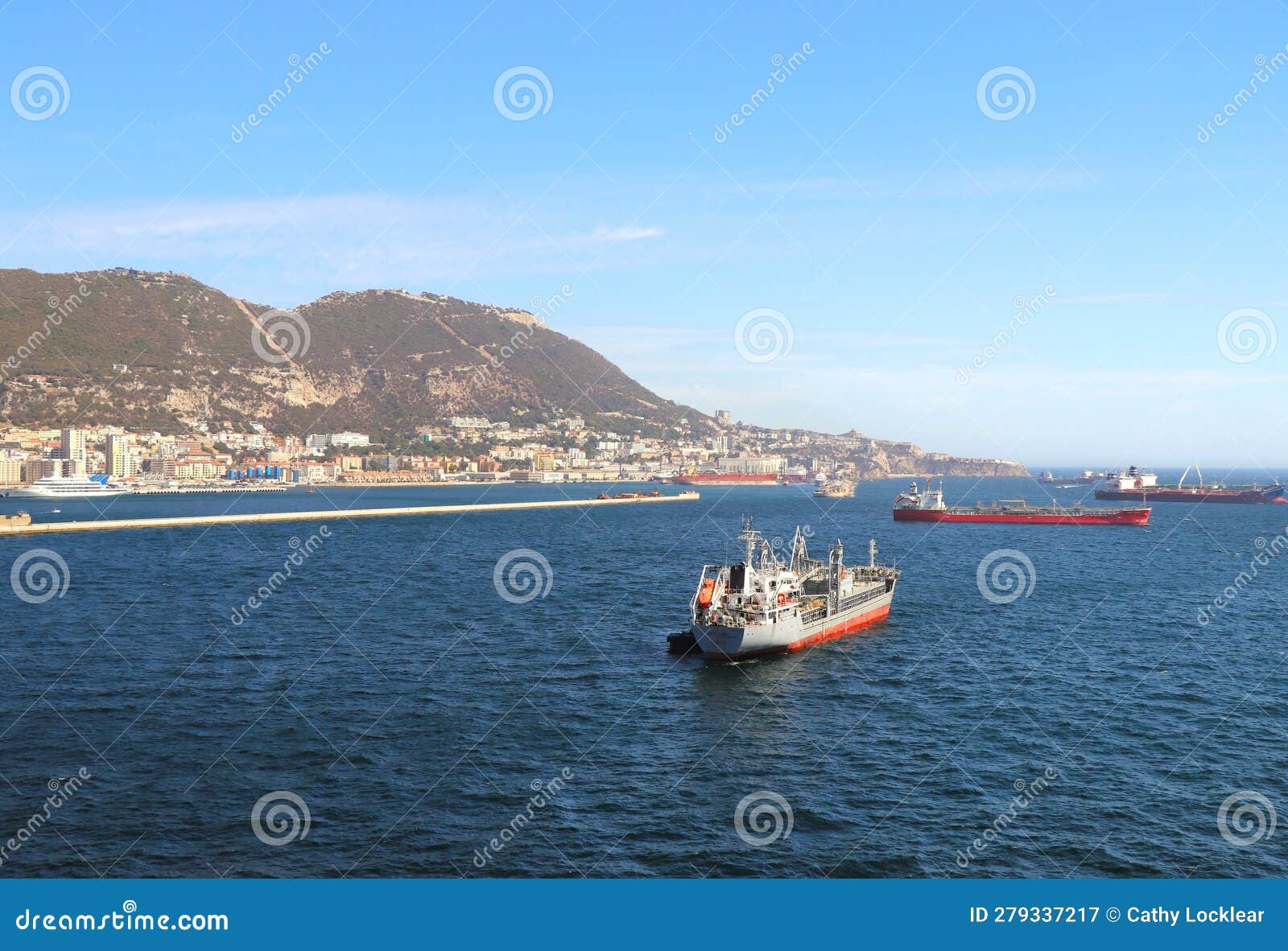 Gibraltar Harbour Port with the Iconic Rock of Gibraltar in the ...
