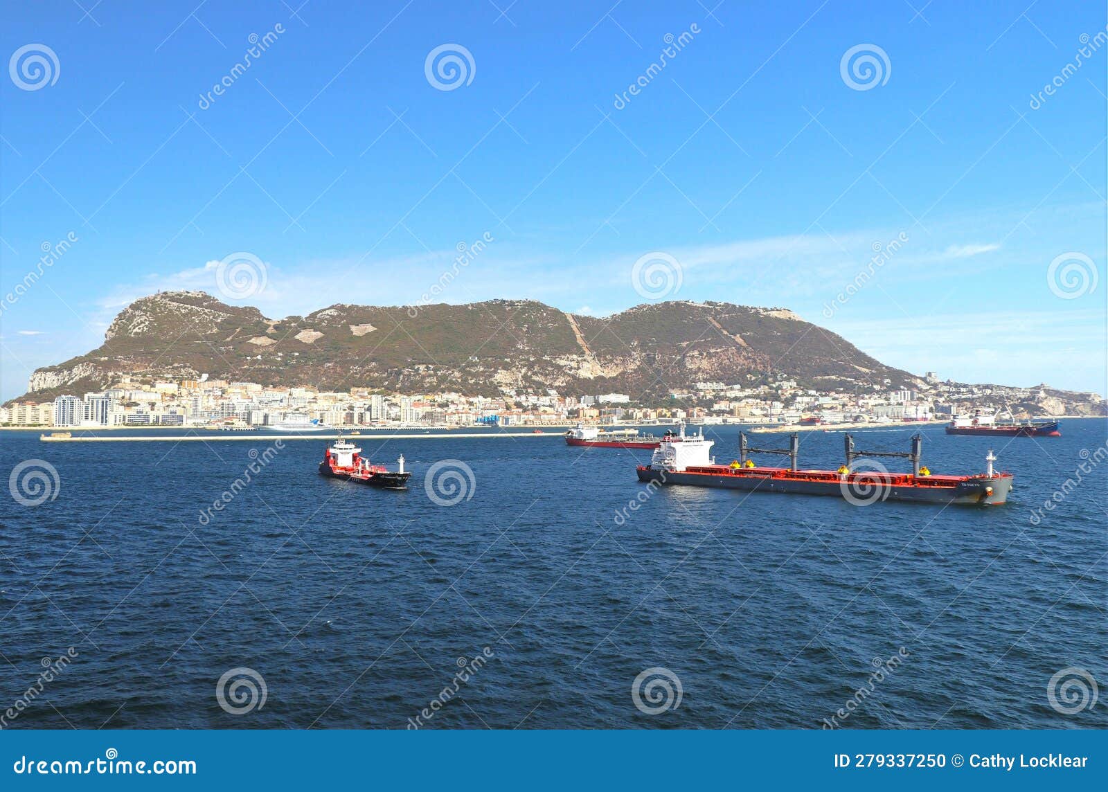 Gibraltar Harbour Port with the Iconic Rock of Gibraltar in the ...