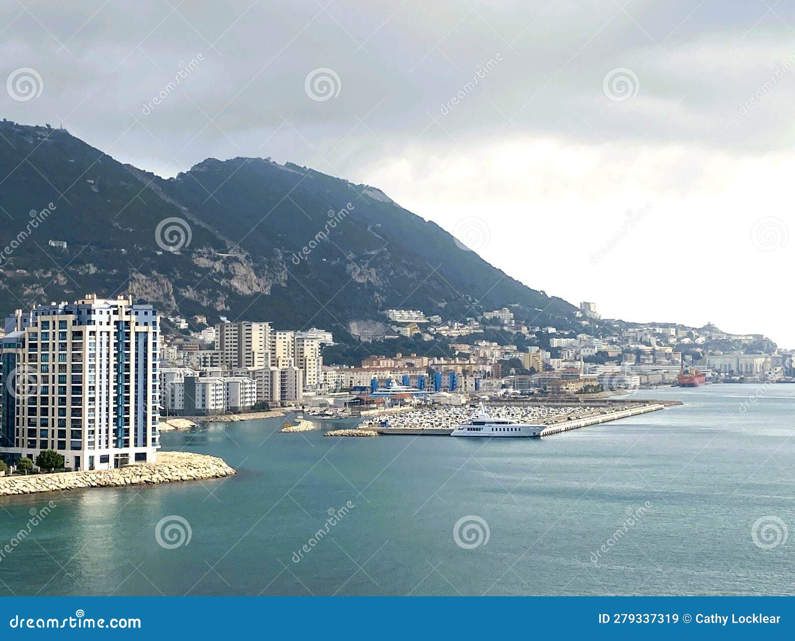 Gibraltar Harbour Port with the Iconic Rock of Gibraltar in the ...