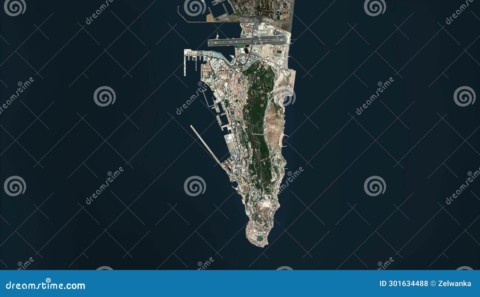 Gibraltar Highlighted. High-res Satellite Stock Illustration ...