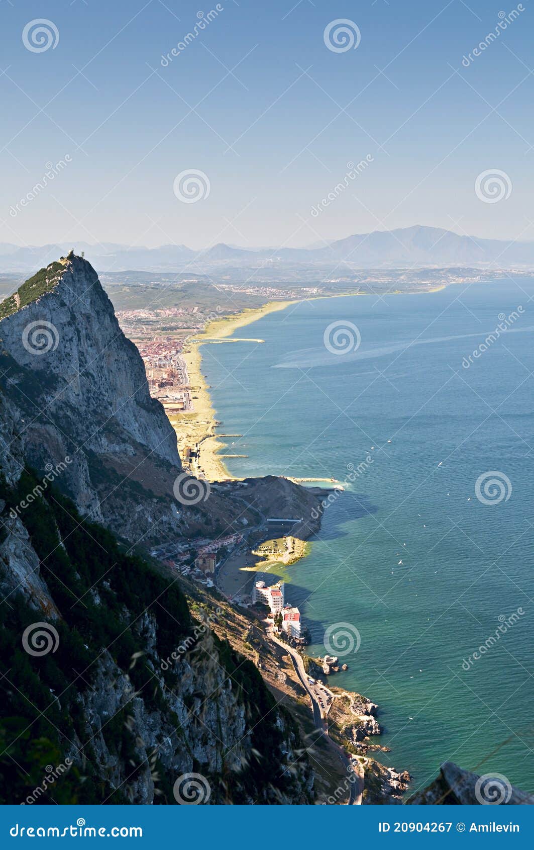 Gibraltar landscape stock image. Image of cyan, mountains - 20904267