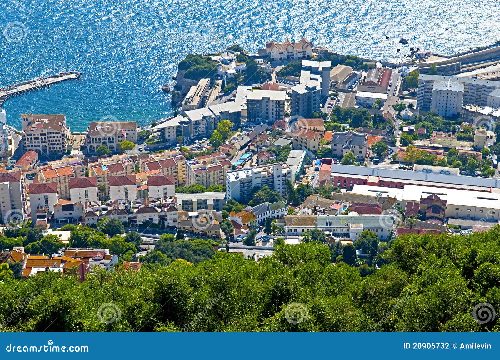 Gibraltar landscape stock photo. Image of green, cyan - 20906732