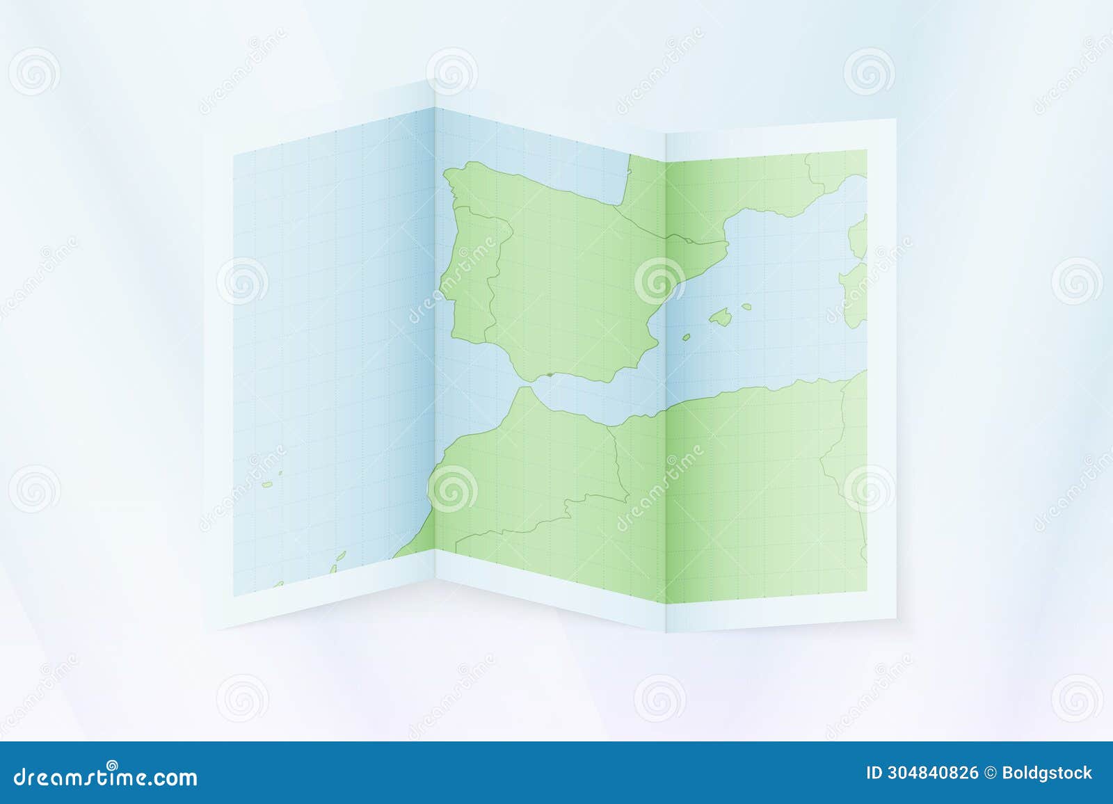 Gibraltar Map, Folded Paper with Gibraltar Map Stock Vector ...