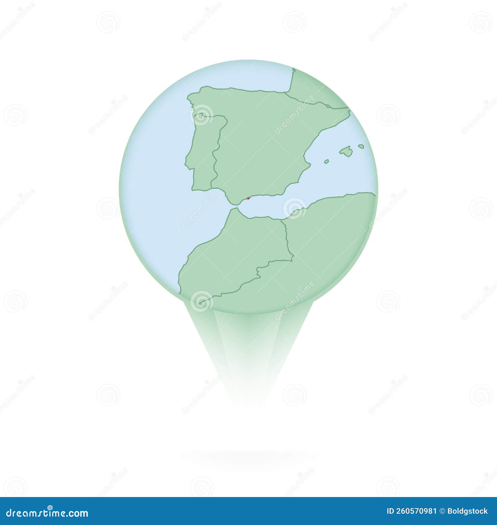 Gibraltar Map, Stylish Location Icon With Gibraltar Map And Flag ...