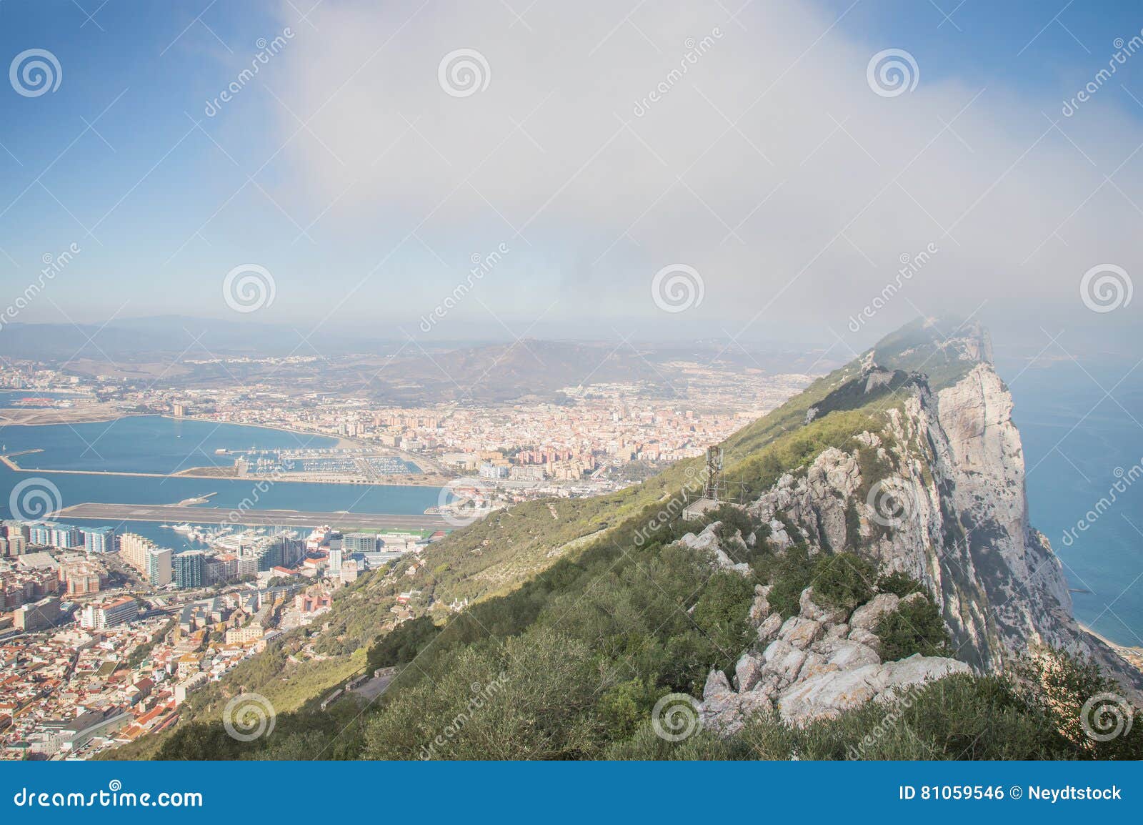 Gibraltar Peninsula Bay in Spain with Clouds in the Sky Stock Photo ...