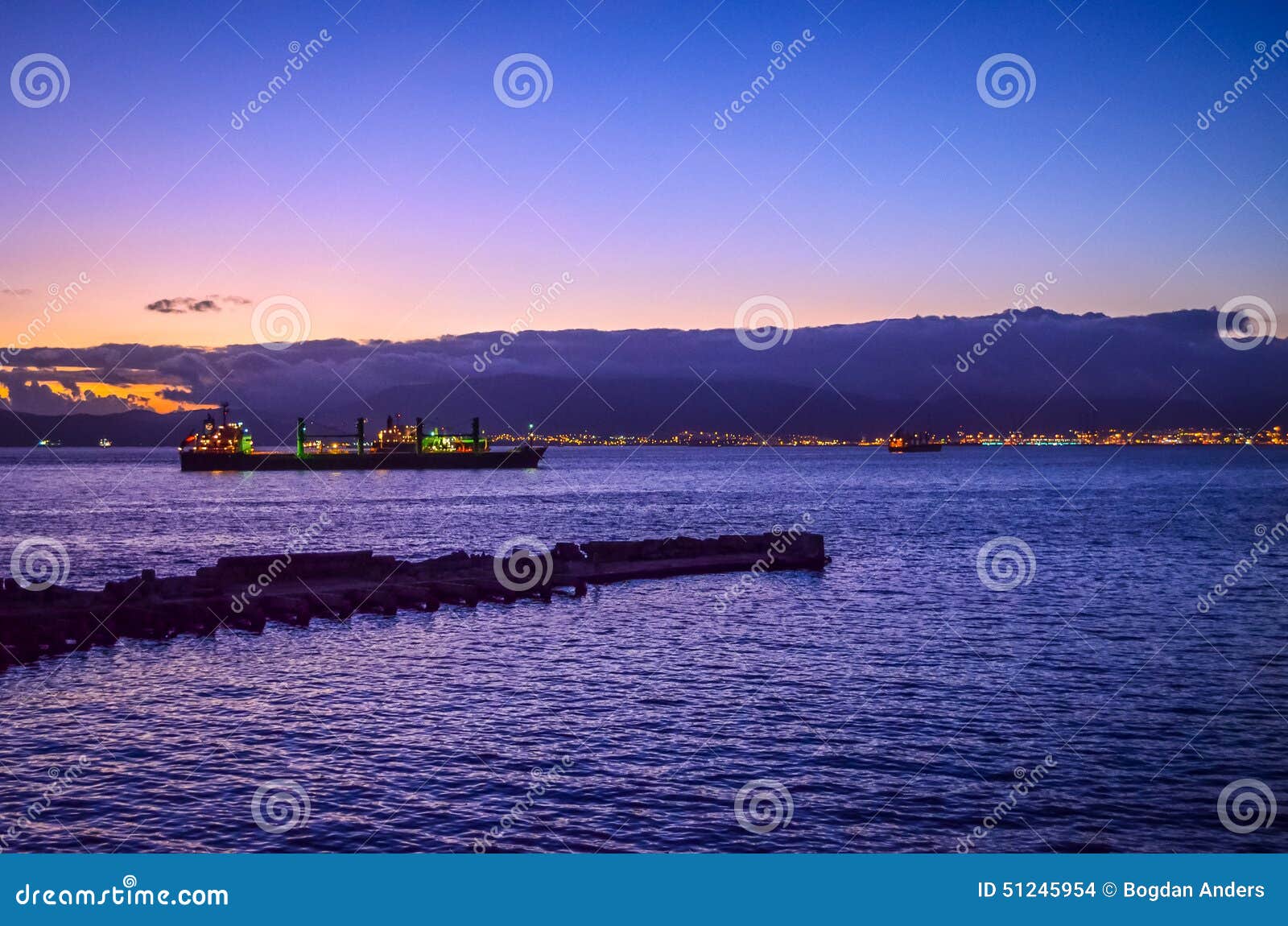 Gibraltar strait stock photo. Image of evening, cliff - 51245954