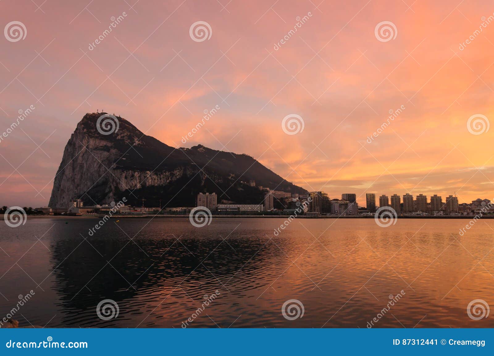 Gibraltar sunset landscape stock image. Image of scenic - 87312441