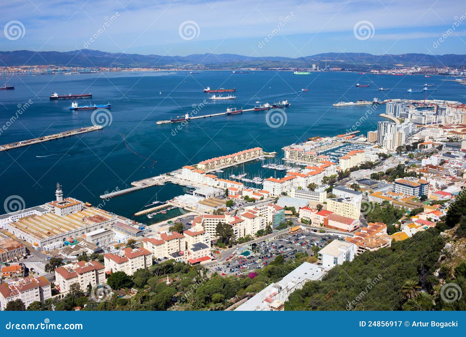 Gibraltar Town and Bay stock image. Image of british - 24856917