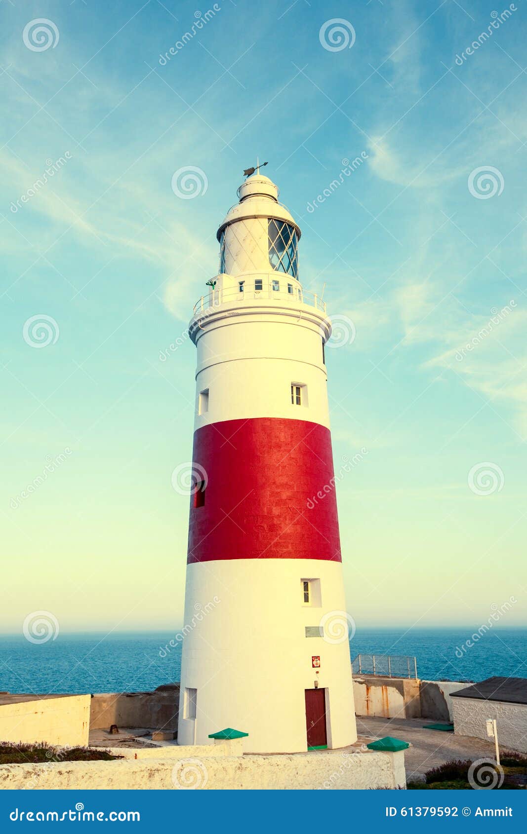 Gibraltar Trinity Lighthouse Stock Photo - Image of lamp, clouds: 61379592