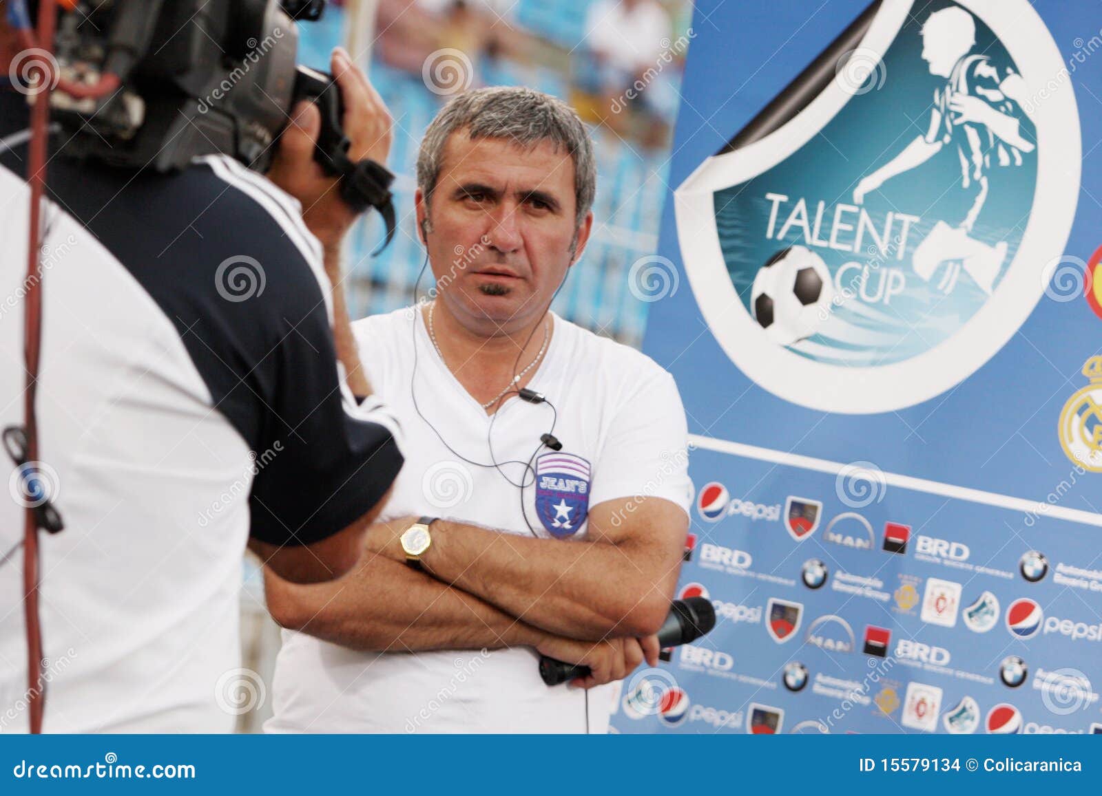 Gica Hagi interview editorial stock image. Image of hagi - 15579134
