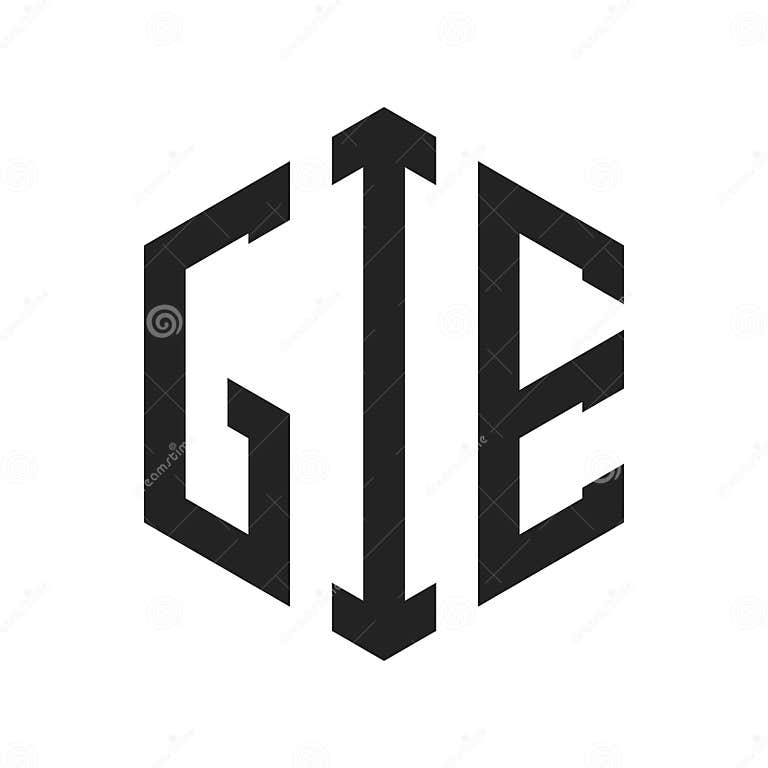 GIE Logo Design. Initial Letter GIE Monogram Logo Using Hexagon Shape ...