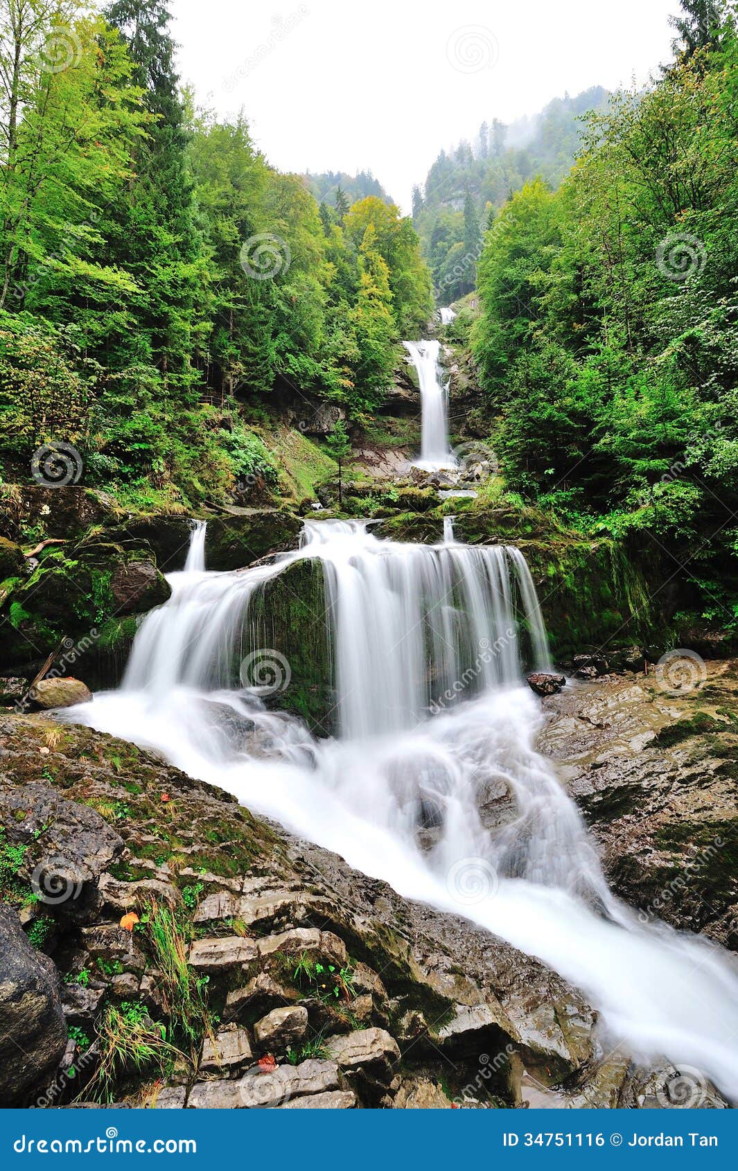 Giessbach Falls in Brienz, Switzerland Stock Photo - Image of ...